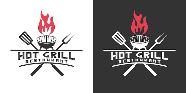 Sizzling Grill Delights: Hot Grill Restaurant Logo | Jiffy Designs