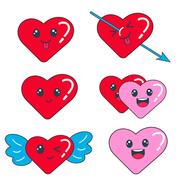 Adorable Heart-Shaped Characters in a Vibrant Collection | Jiffy Designs