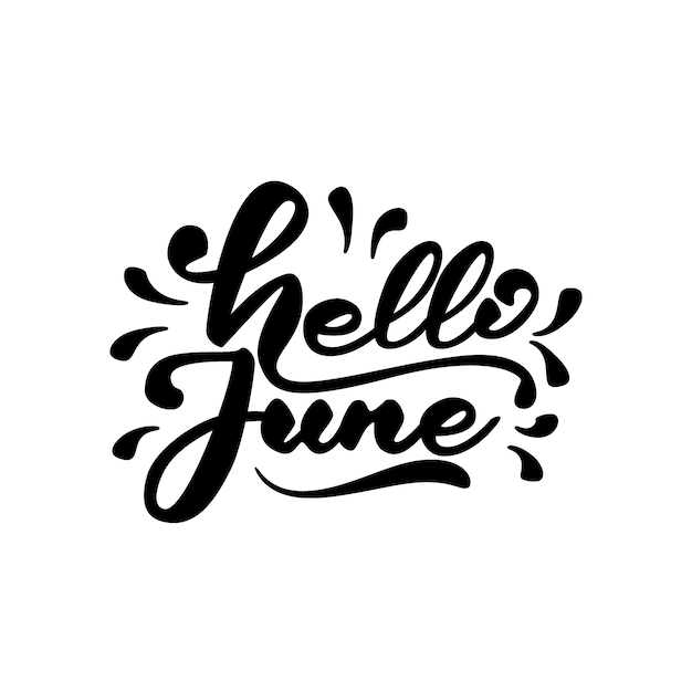 Stylized 'Hello June' Handwritten Text Illustration | Jiffy Designs