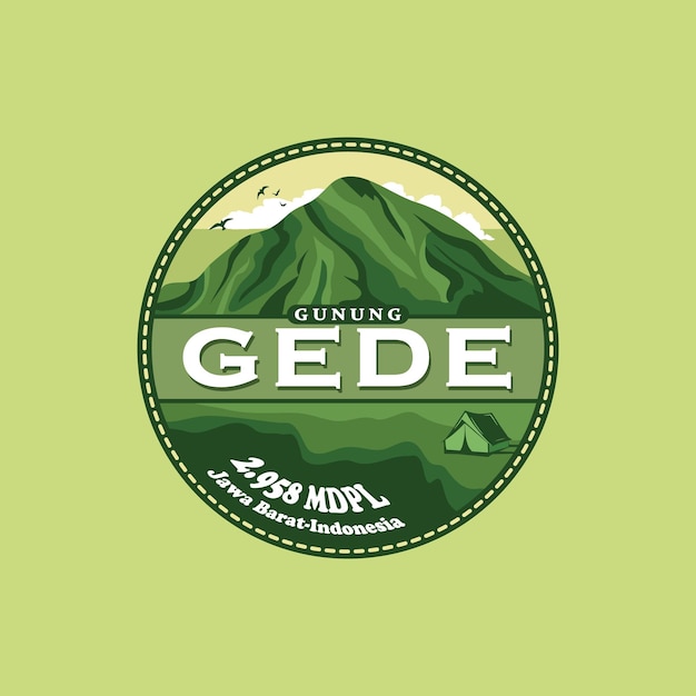Majestic Mountain Emblem: Gunung Gede National Park | Jiffy Designs