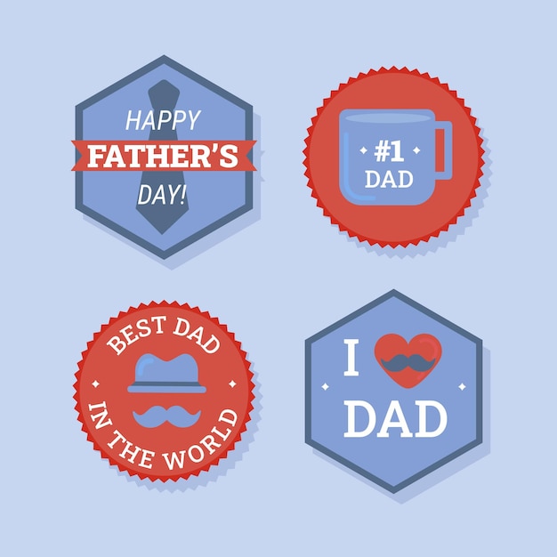 Vibrant Father's Day Collection of Badges and Emblems | Jiffy Designs