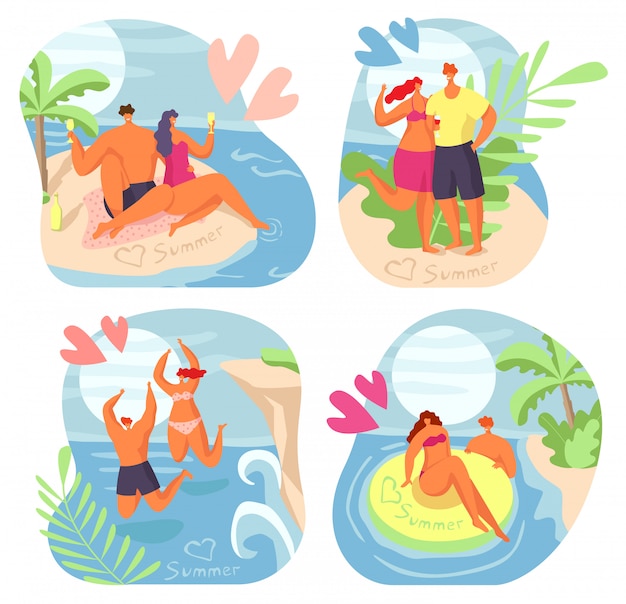 Vibrant Summer Beach Scenes with Playful People | Jiffy Designs