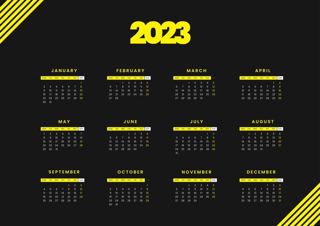 Vibrant 2023 Calendar with Bold Geometric Patterns | Jiffy Designs