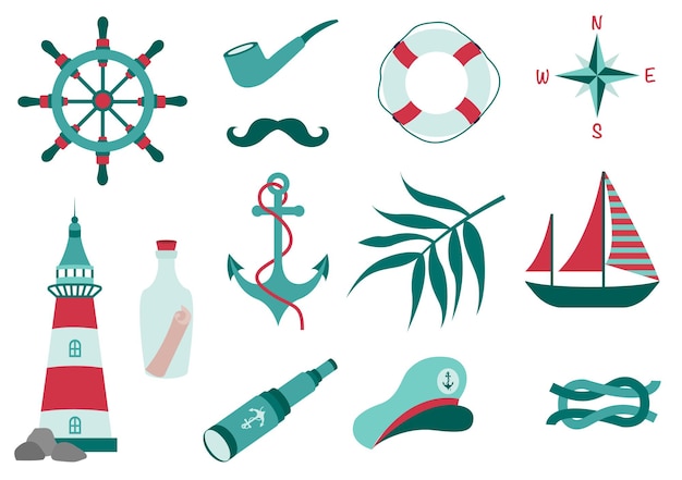 Vibrant Nautical Icons and Symbols Collection | Jiffy Designs