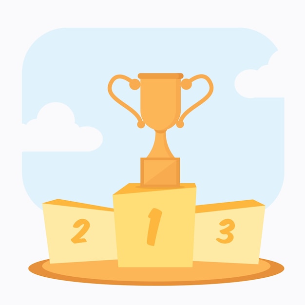 Iconic Golden Trophy Stands Tall on Podium | Jiffy Designs