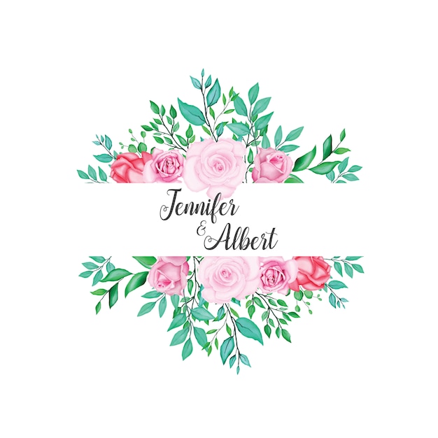 Elegant Floral Frame with Personalized Names | Jiffy Designs