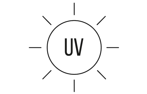 Minimalist UV Sun Symbol with Radiant Rays | Jiffy Designs