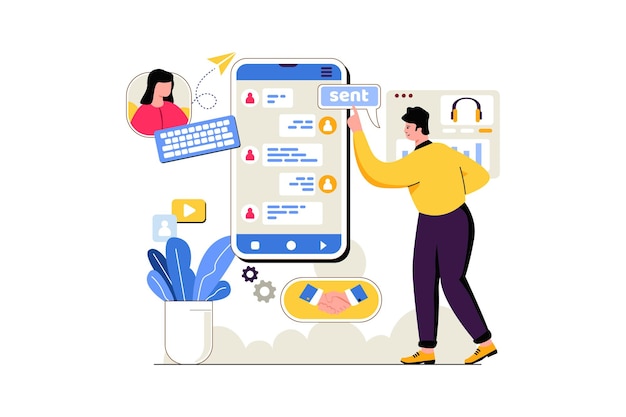Vibrant Illustration of Modern Chat Interface and Users | Jiffy Designs