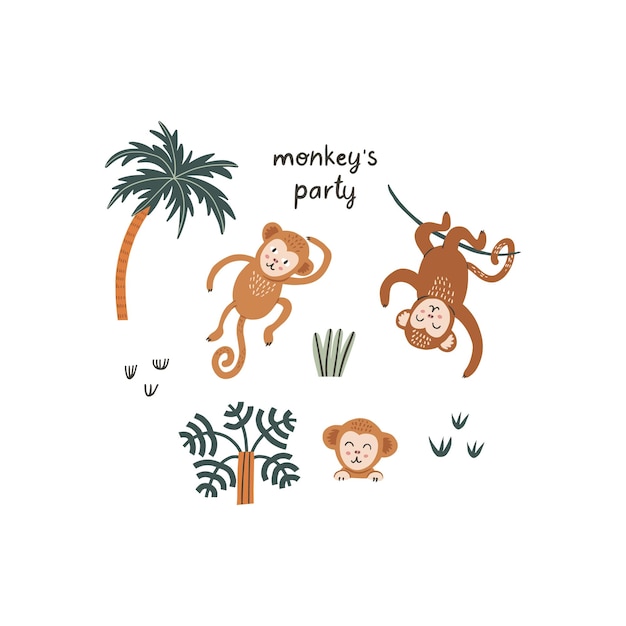 Playful Monkeys Frolic in Tropical Paradise | Jiffy Designs