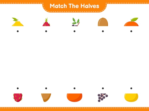 Vibrant Fruit Halves Matching Game | Jiffy Designs