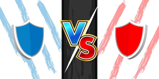 Vibrant Shields Clash in Versus Battle Illustration | Jiffy Designs