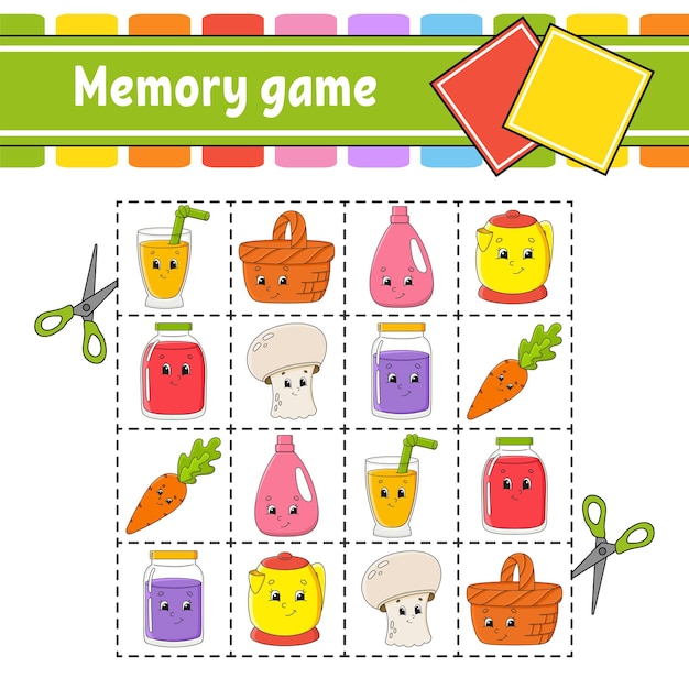 Colorful Fruit and Vegetable Memory Game Collection | Jiffy Designs