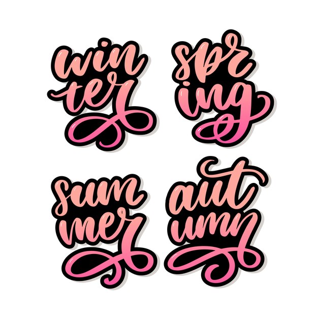 Vibrant Cursive Lettering Collection in Pink and Black | Jiffy Designs