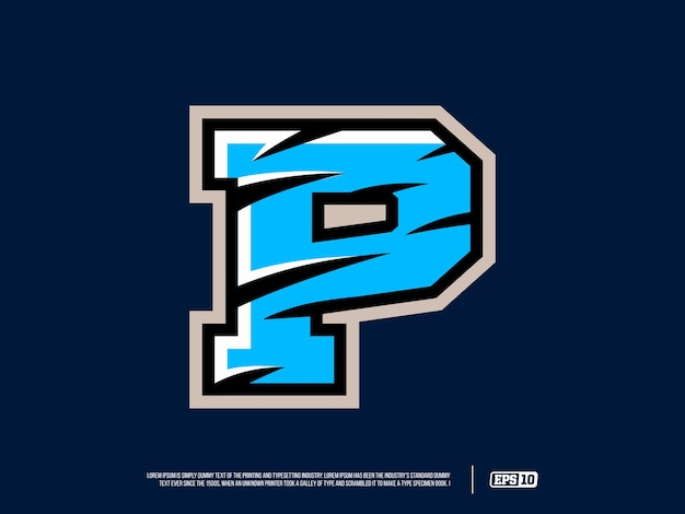Stylized Letter P in Striking Blue and Gray Tones | Jiffy Designs