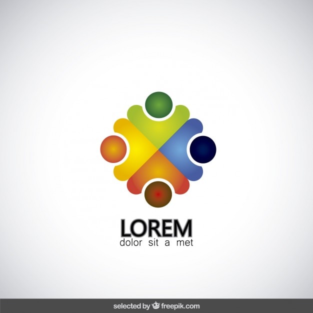 Colorful Abstract Emblem with Interconnected Shapes and Company Name ...