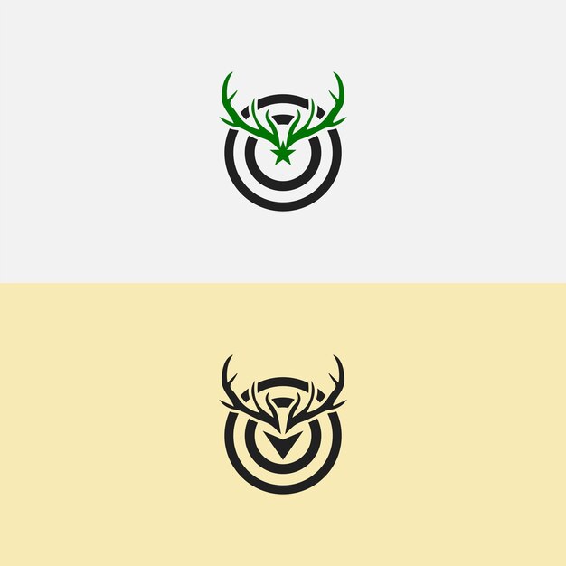 Stylized Antler Emblem with Minimalist Target Design | Jiffy Designs