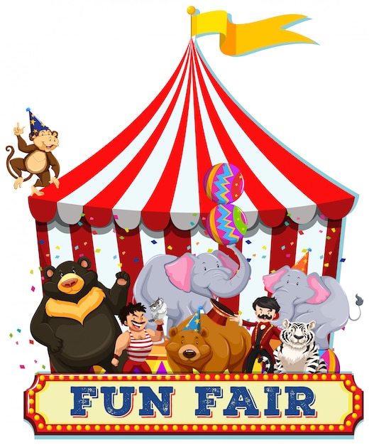 Lively Circus Tent with Playful Animal Characters | Jiffy Designs