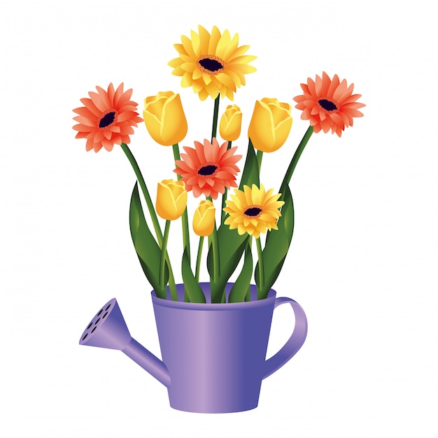 Vibrant Floral Bouquet in Watering Can | Jiffy Designs