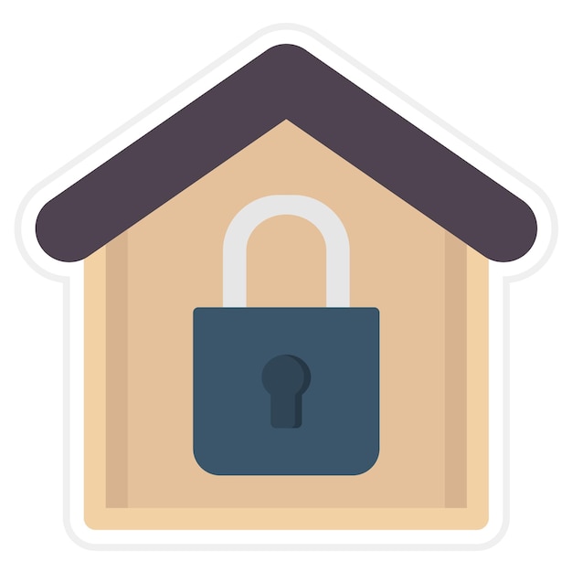 Secure Home Icon: Locked House Symbol of Safety | Jiffy Designs