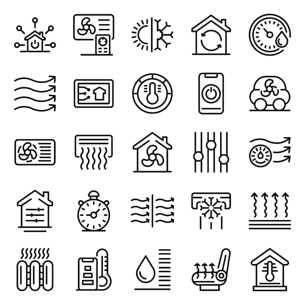 Diverse Home Comfort and Efficiency Icons in Minimalist Style | Jiffy ...