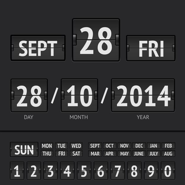 Elegant Retro Calendar Display with Vintage Numeric Elements | Jiffy ...