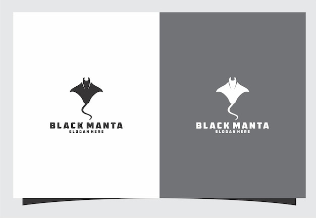 Sleek and Stylized Black Manta Logo Design | Jiffy Designs