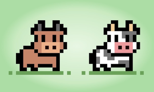Adorable Pixel Art Cows on Verdant Pasture | Jiffy Designs