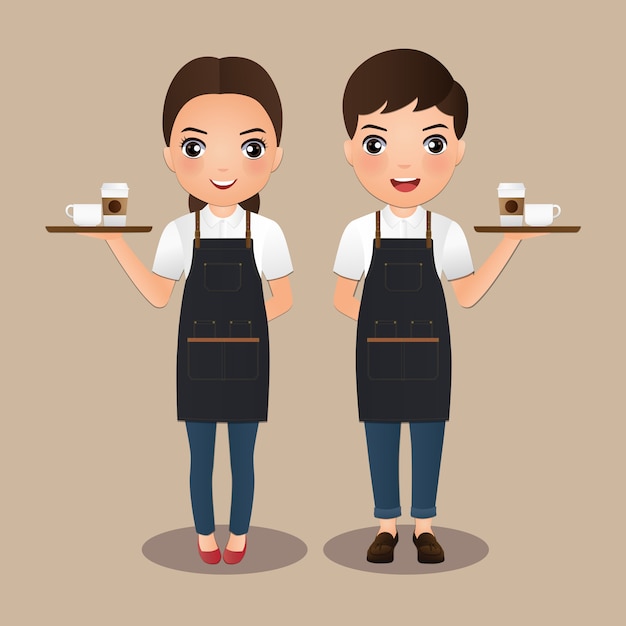 Friendly Cafe Servers Holding Trays with Drinks | Jiffy Designs