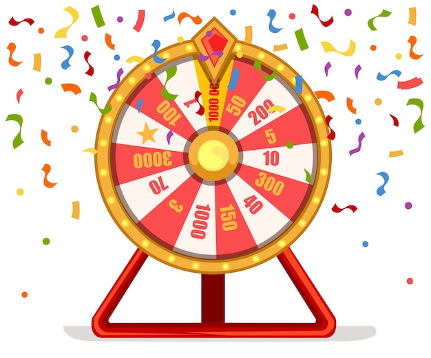 Vibrant Prize Wheel with Colorful Confetti Backdrop | Jiffy Designs
