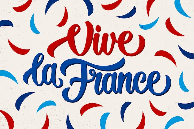 Vibrant Patriotic Lettering: 'Vive la France' | Jiffy Designs