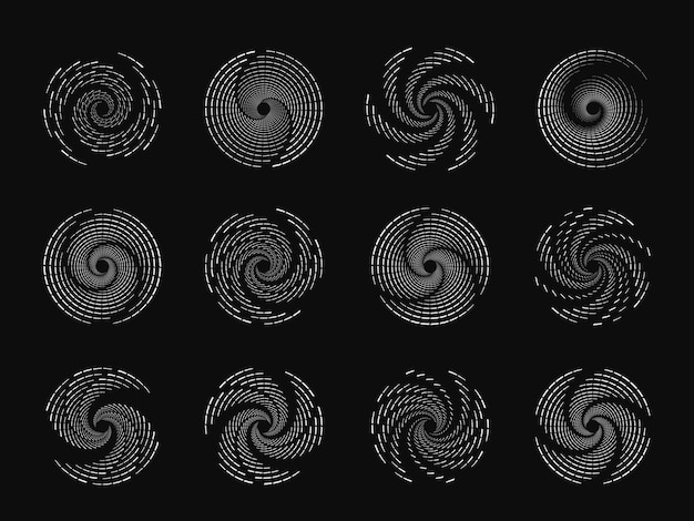 Captivating Spiral Patterns in Shimmering White on Black Canvas | Jiffy ...