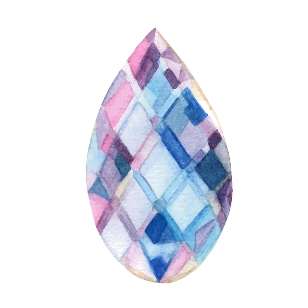 Vibrant Geometric Teardrop Watercolor Painting | Jiffy Designs
