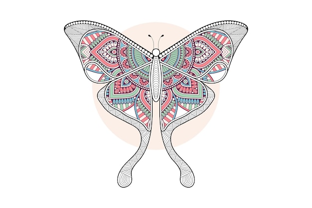 Intricate Butterfly Design with Ethnic Geometric Patterns | Jiffy Designs