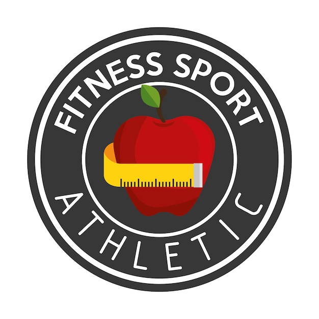 Vibrant Fitness Sport Logo with Apple and Measuring Tape | Jiffy Designs