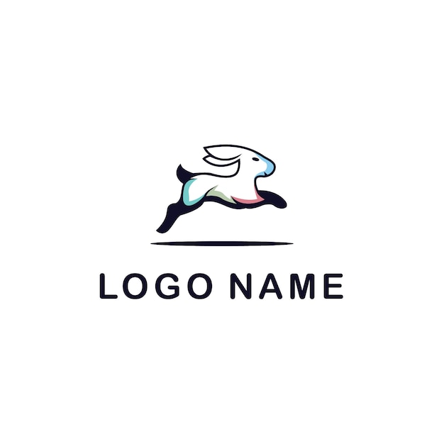 Minimalist Leaping Rabbit Logo with Customizable Name | Jiffy Designs