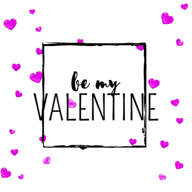 Romantic Hearts Frame with 'Be My Valentine' Text | Jiffy Designs