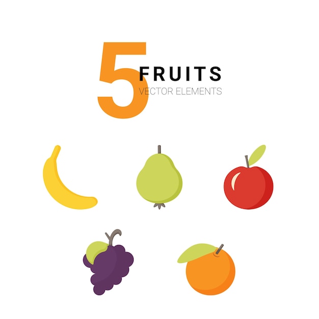 Vibrant Assortment of Five Iconic Fruits | Jiffy Designs