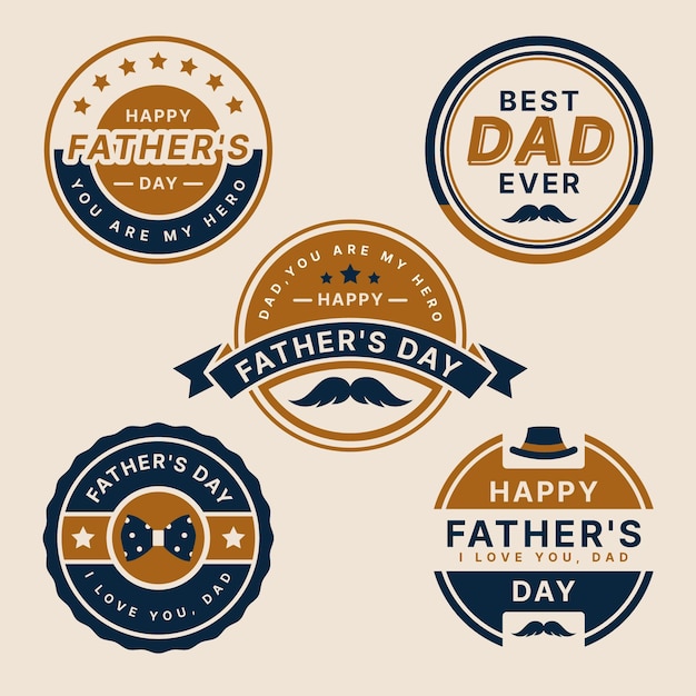 Diverse Father's Day Emblem Collection with Retro Designs | Jiffy Designs