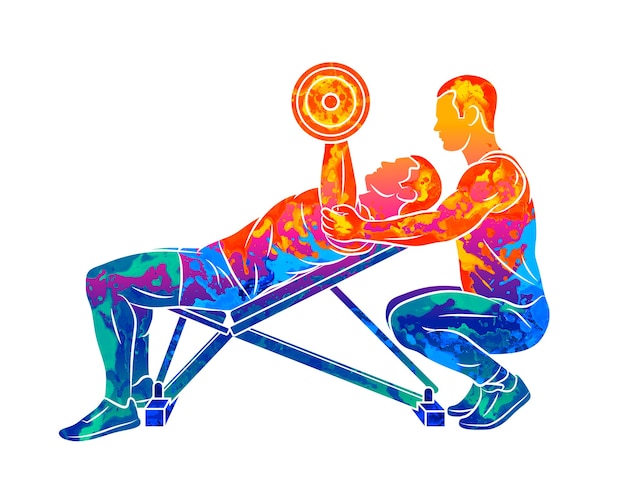 Colorful Abstract Gym Workout Bench Press Illustration | Jiffy Designs
