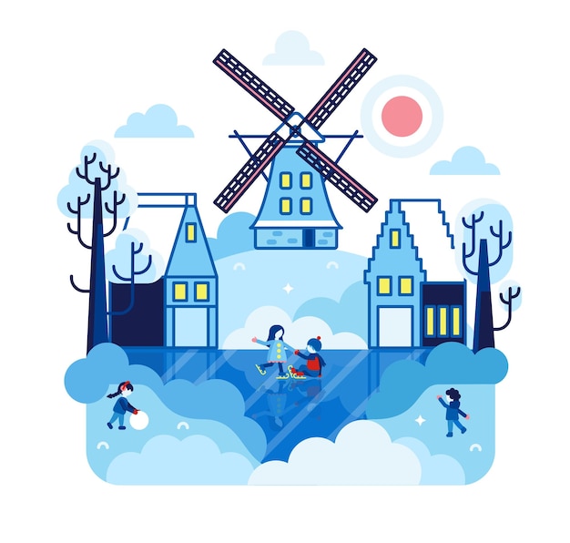 Charming Windmill Village in a Winter Wonderland | Jiffy Designs