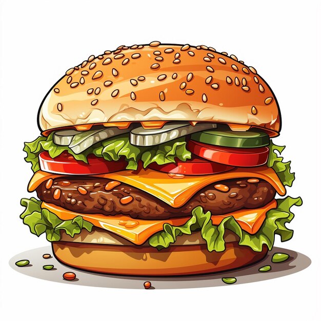 Delectable Double-Decker Burger with Tempting Toppings | Jiffy Designs