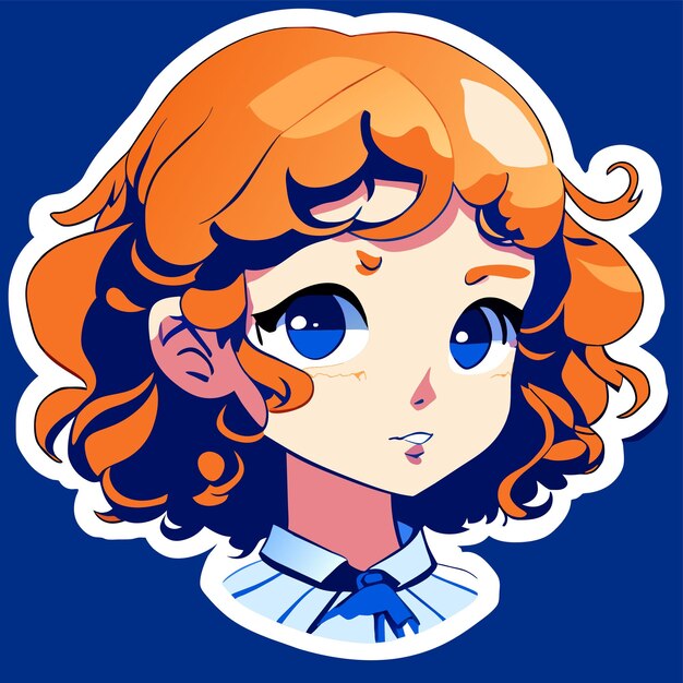 Vibrant Anime-Inspired Portrait on a Bold Blue Background | Jiffy Designs