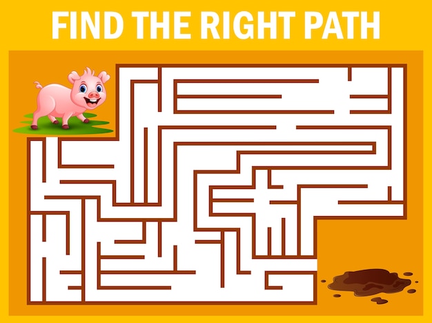 Adorable Piggy Navigates Intricate Maze Puzzle | Jiffy Designs