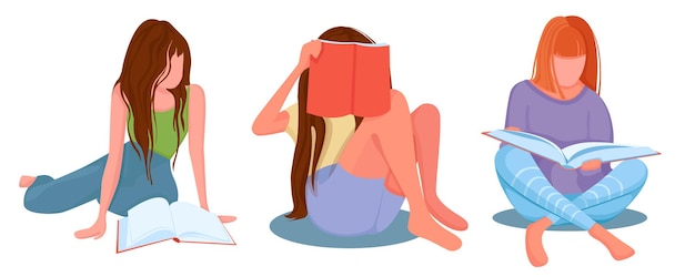 Cozy Reading Nook: Vibrant Illustrations of Bookworms Immersed in ...