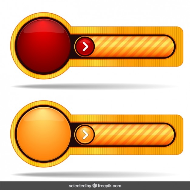 Vibrant Circular Button Elements with Striped Bars | Jiffy Designs