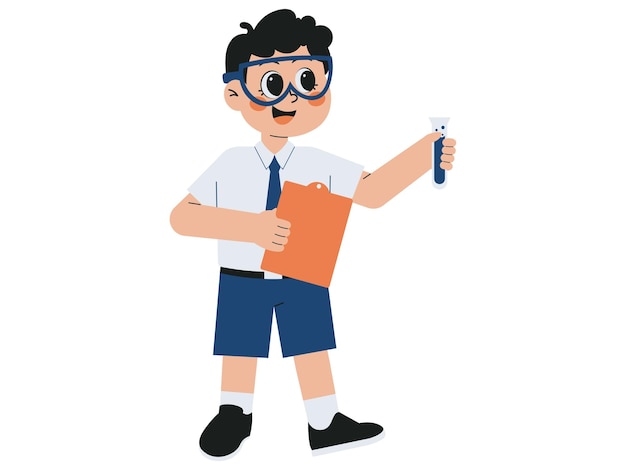 Boy Student Doing Science Experiment Illustration | Jiffy Designs