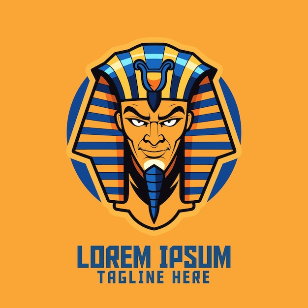 Powerful Pharaoh Emblem with Bold Stripes and Iconic Headpiece | Jiffy ...