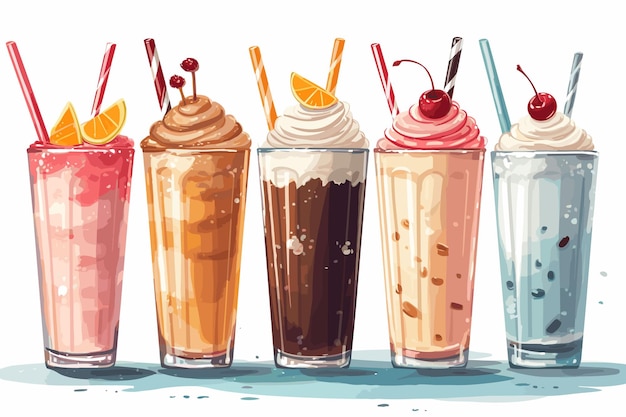 Delectable Milkshake Medley: Vibrant Flavors and Tempting Toppings ...