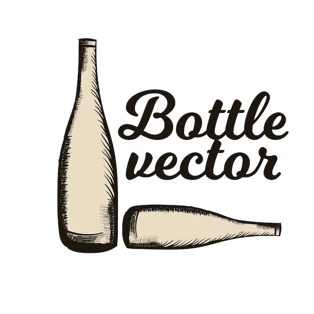 Stylized Bottle Vector Illustration with Unique Typography | Jiffy Designs
