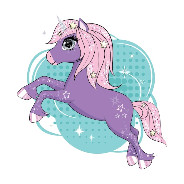 Whimsical Lavender Pony Leaping Through Starry Skies | Jiffy Designs